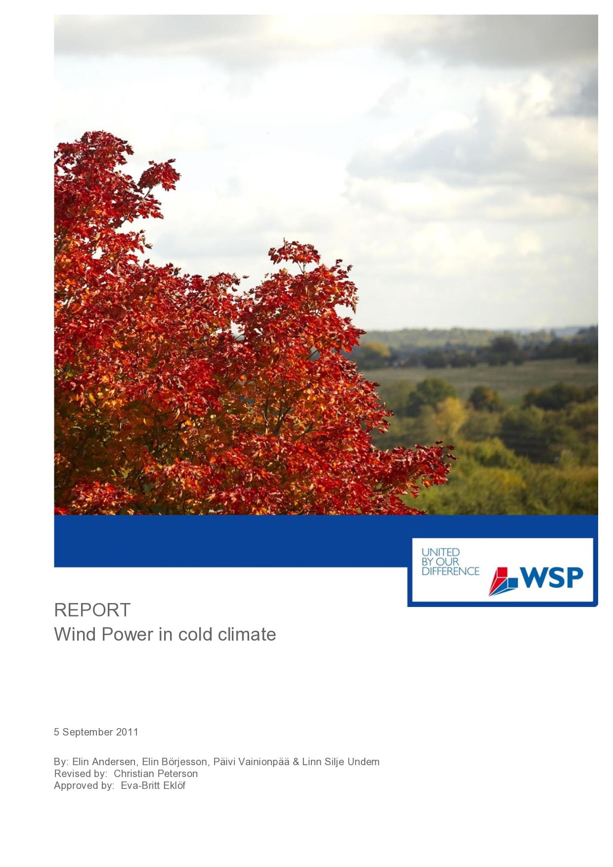 Wind power in cold climate – Final Report – Nordic Energy Research