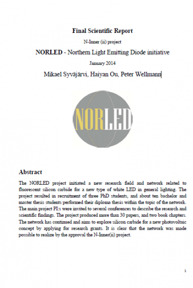 NORLED – Northern Light Emitting Diode initiative – Nordic Energy Research